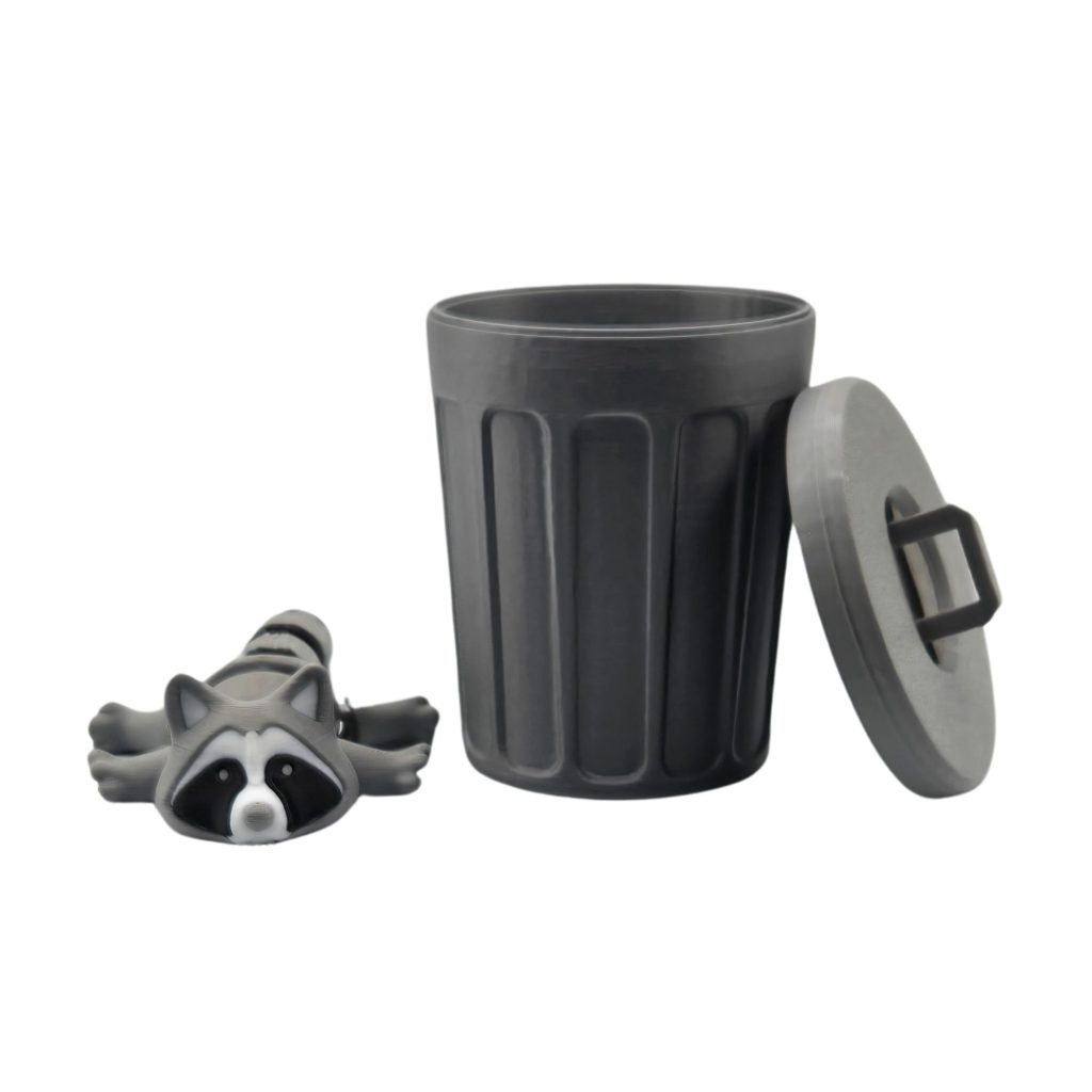 Flexible Trash Panda With Trash Can - Cigar prop